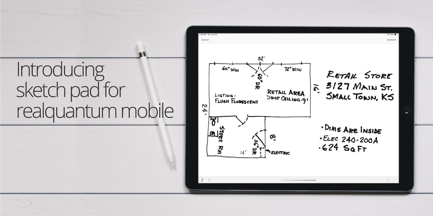 Mobile Sketch App for Appraisers now in realquantum mobile 1.2